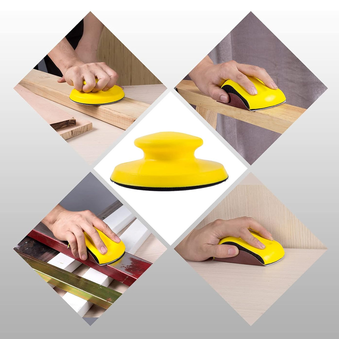S SATC Sanding Blocks 5 Inch Hook and Loop Sanding Block 2 PCS Round a